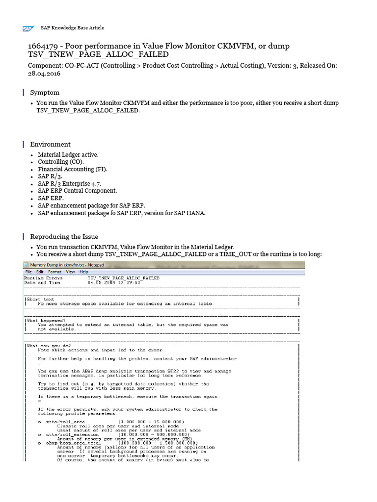 Poor Performance in Value Flow Monitor CKMVFM, or Dump | PDF | Computing | Information Technology