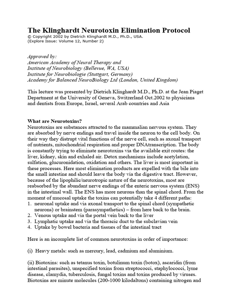 Explore Neurotoxin Protocol | Download Free PDF | Fish Oil | Omega 3 ...