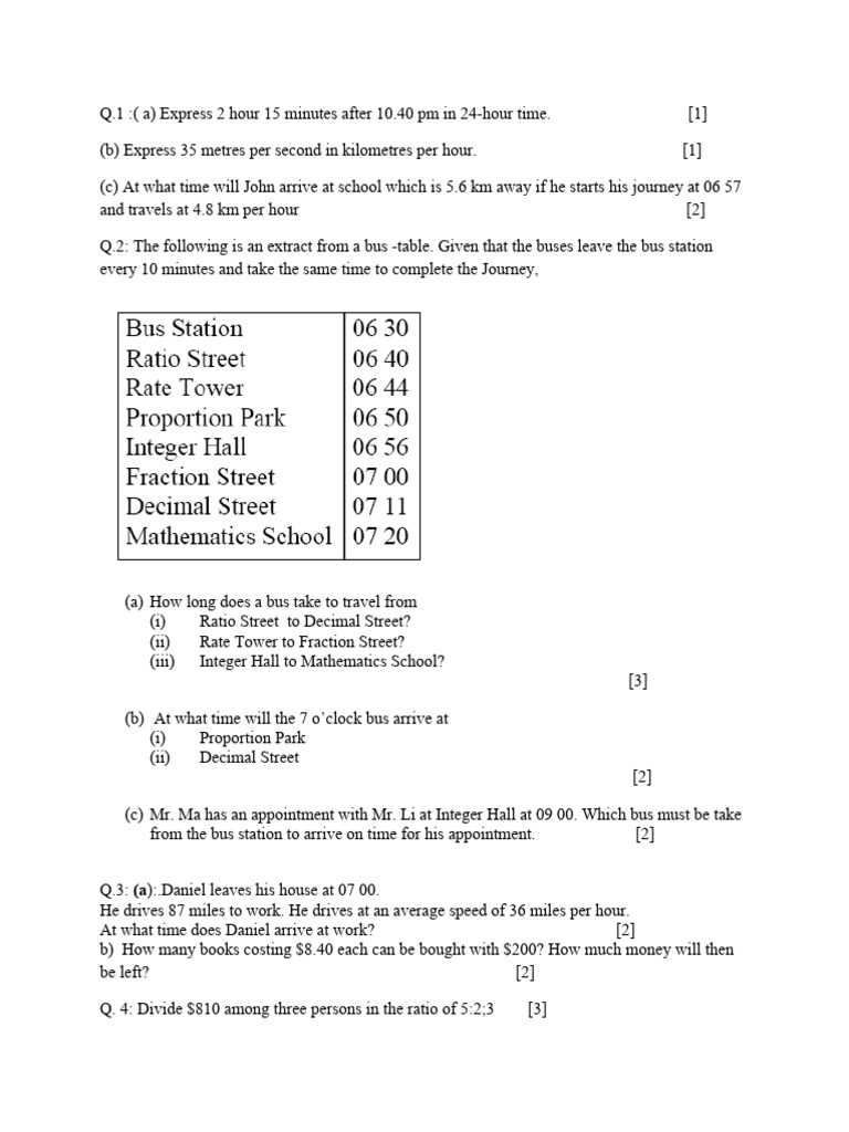 Worksheet Rate, Ratio, Speed | PDF