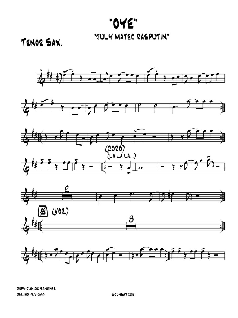 OYE - Tenor Sax. | PDF