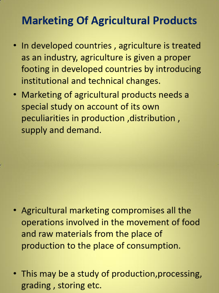 marketing of Agricultural Products | PDF | Packaging And Labeling ...