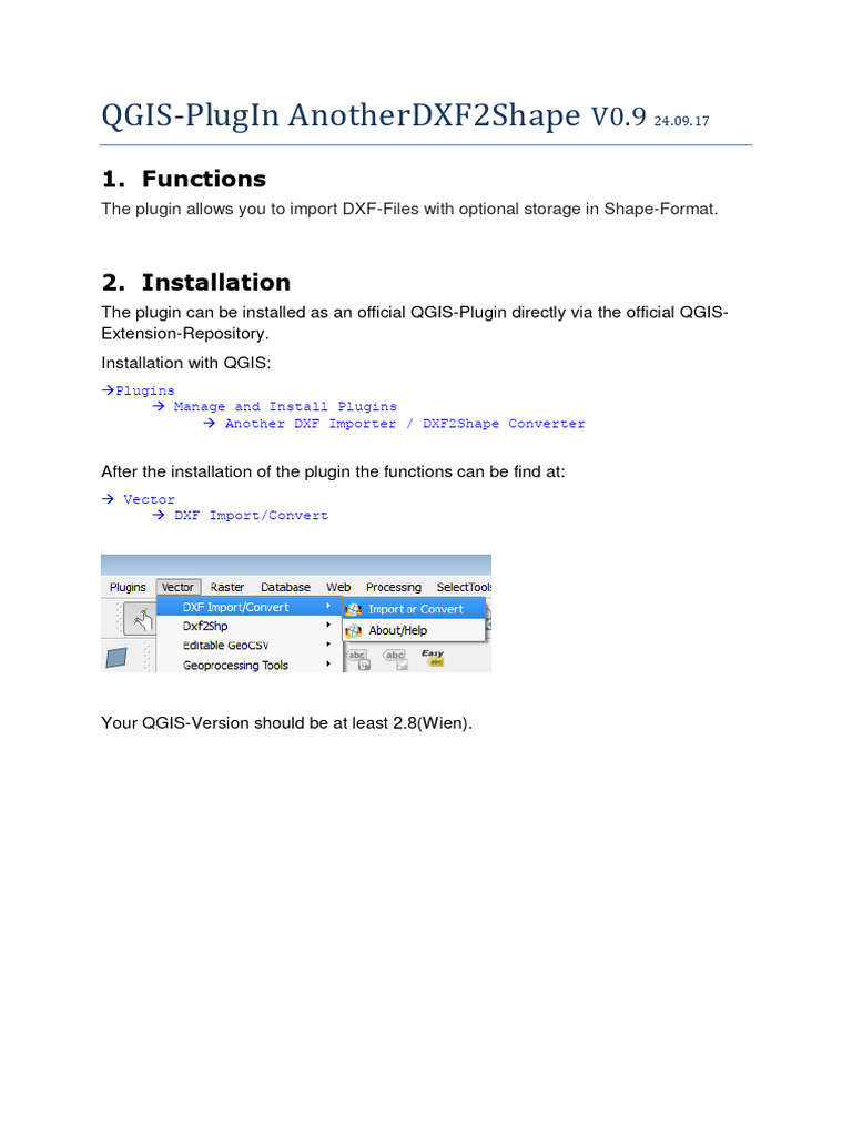 QGIS-PlugInAnotherDXF2Shape en | PDF | Computing | Software