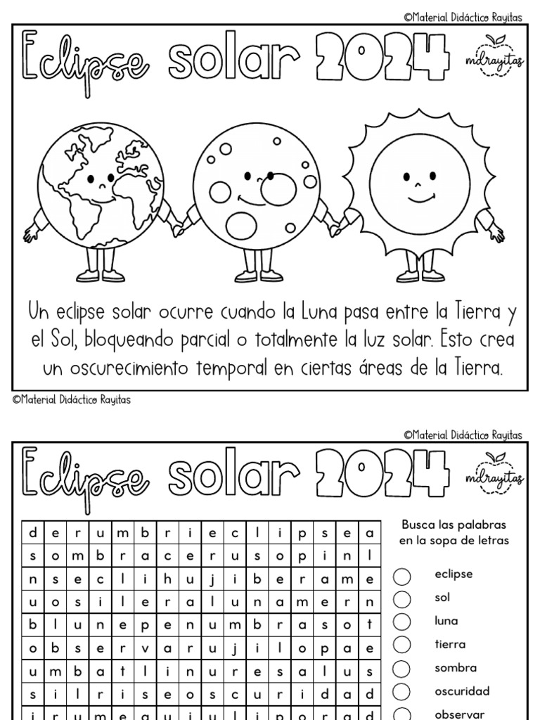 Actividades Eclipse 2024 | Descargar gratis PDF | Eclipse | Eclipse solar Actividades Eclipse 2024 | Descargar gratis PDF | Eclipse | Eclipse solar