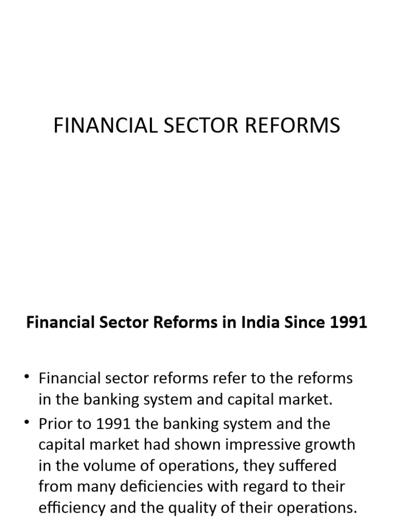 Financial Sector Reforms | PDF | Banks | Securities (Finance)