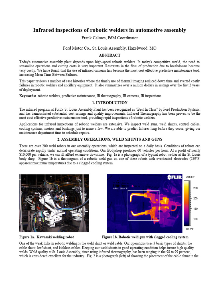 Infrared Inspections of Robotic Welders in Automotive Assembly | PDF ...