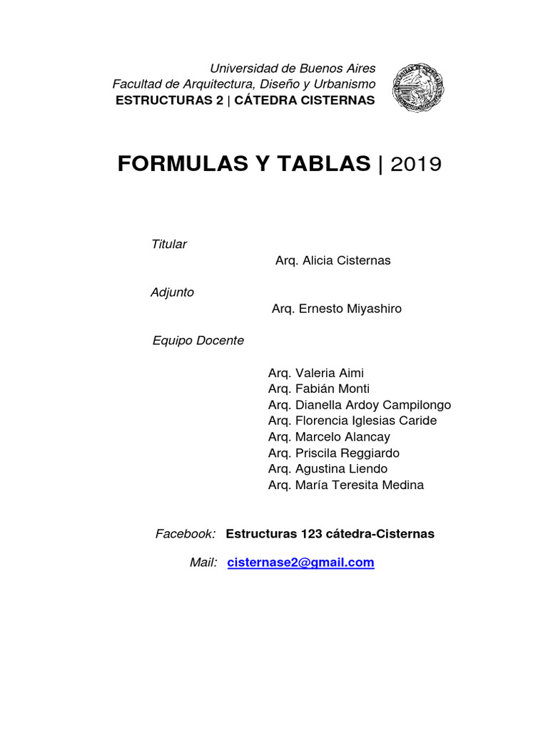 E2 Cisternas - Formulas y Tablas | PDF | Mecanica clasica | Mecánica de ...