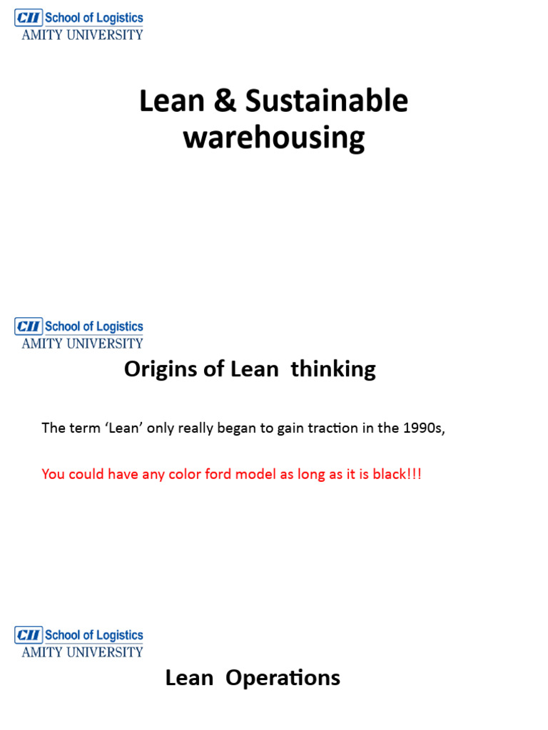 Lean and Sustainable Warehouse | PDF | Lean Manufacturing | Warehouse