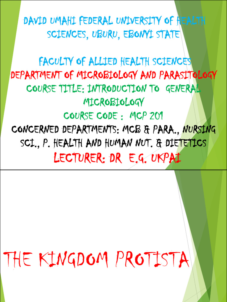 MCP 201 - The Kingdom Protista, Classification and Nomenclature of ...
