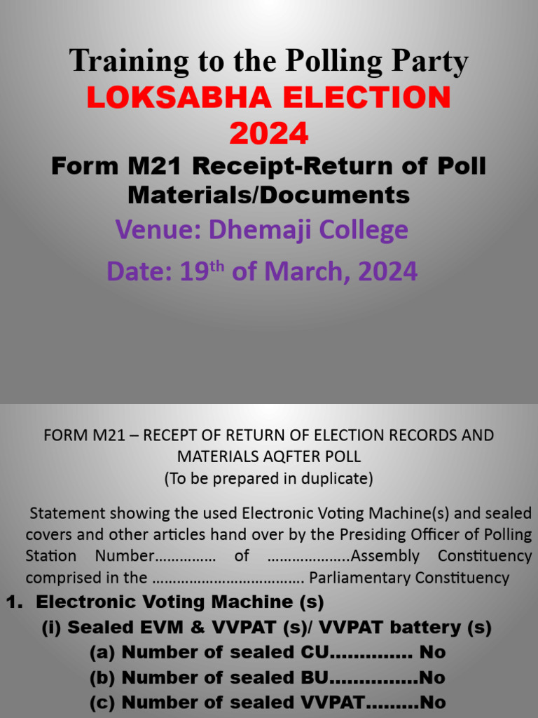 Lok Sabha 2024 Poll Material Guide | PDF | Electronic Voting ...