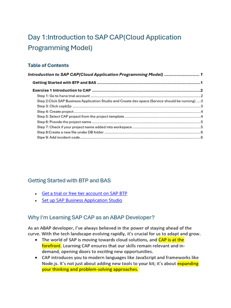 Day 1 - Sap Cap | PDF | Cloud Computing | Information Technology