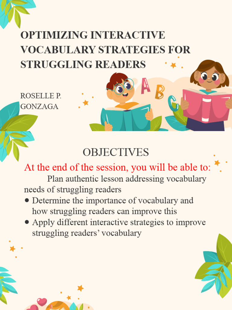 Vocabulary Strategies For Struggling Readers | PDF | Vocabulary ...