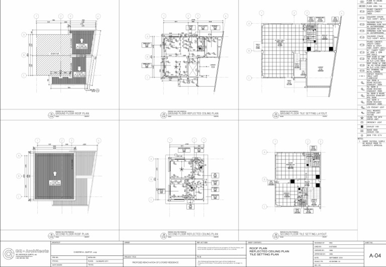 A-04 Reflected Ceiling Plan, Roof Plan Tile Setting Plan-A-04 | PDF