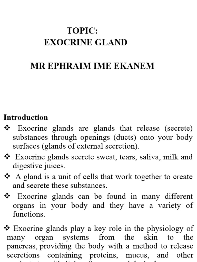 Exocrine Gland | Download Free PDF | Pancreas | Secretion