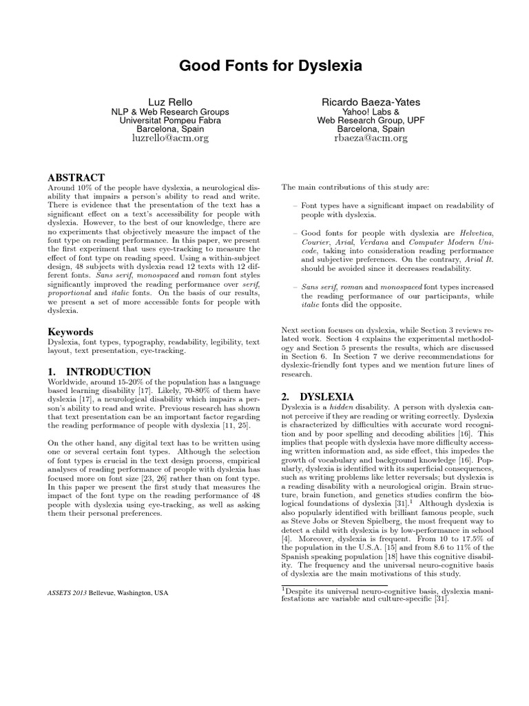 Italian Study On Fonts 2013 | PDF | Typefaces | Arial