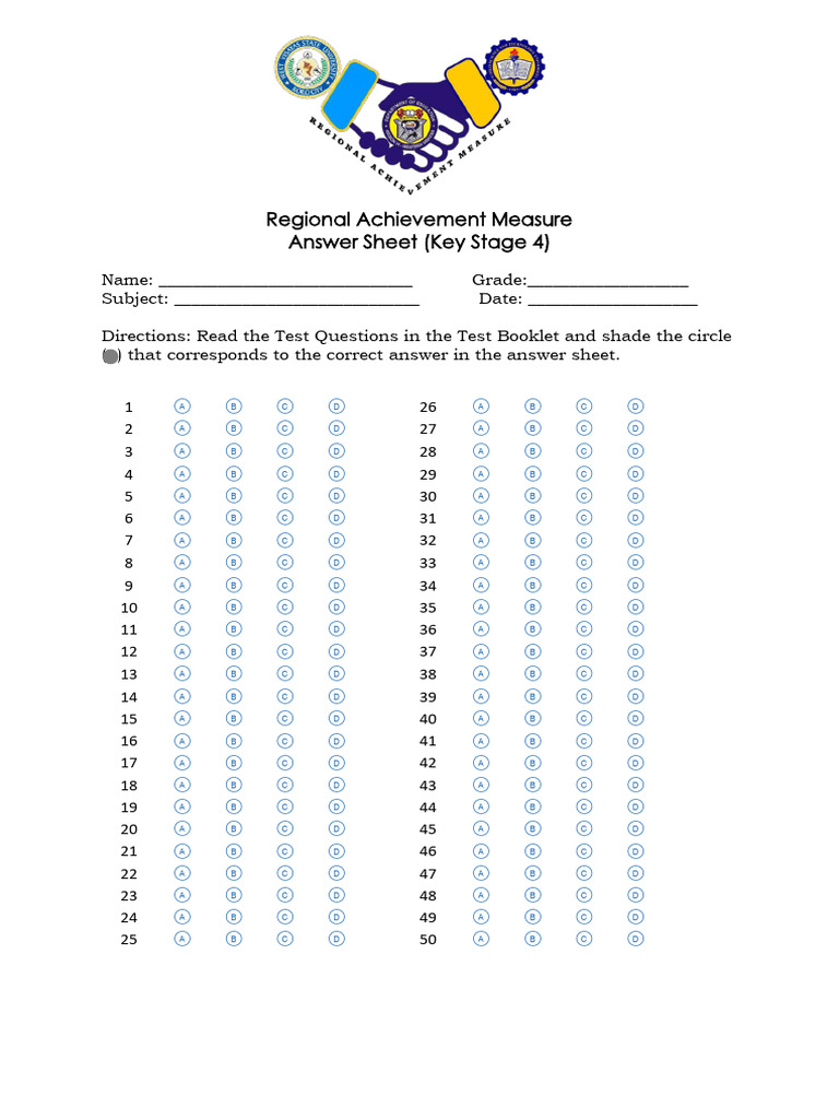 Key Stage 4 Answer Sheet | PDF