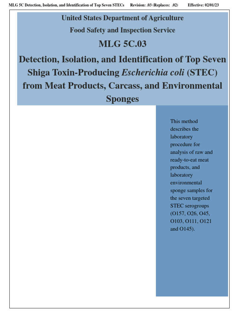 298. Detection, Isolation and Identification of E. Coli (STECs) MLG 5C.03 | PDF | Polymerase ...