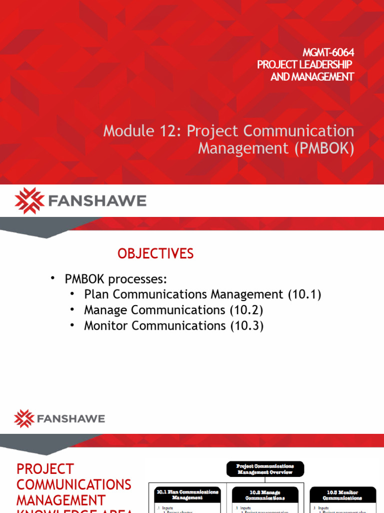 MGMT 6064 - Module 12 | PDF | Communication | Project Management