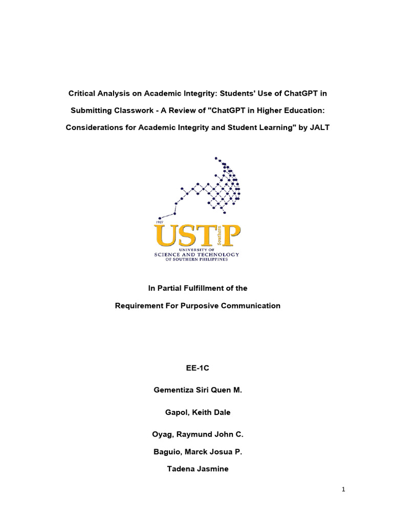 ChatGPT's Impact on Academic Integrity | PDF | Artificial Intelligence ...