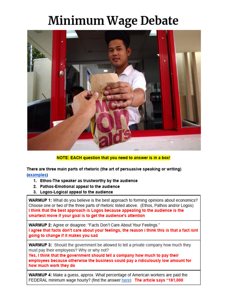 Minimum Wage Debate Analysis and Opinions | PDF | Minimum Wage | Employment