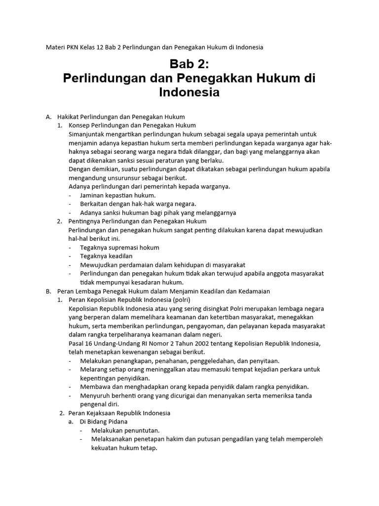 1.2 Materi PKN Kelas 12 Bab 2 Perlindungan Dan Penegakan Hukum Di ... 1.2 Materi PKN Kelas 12 Bab 2 Perlindungan Dan Penegakan Hukum Di ...