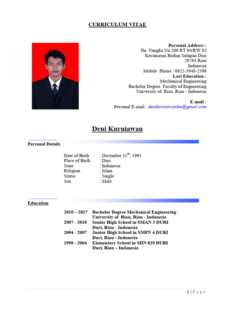 CV Deni Kurniawan Update | PDF
