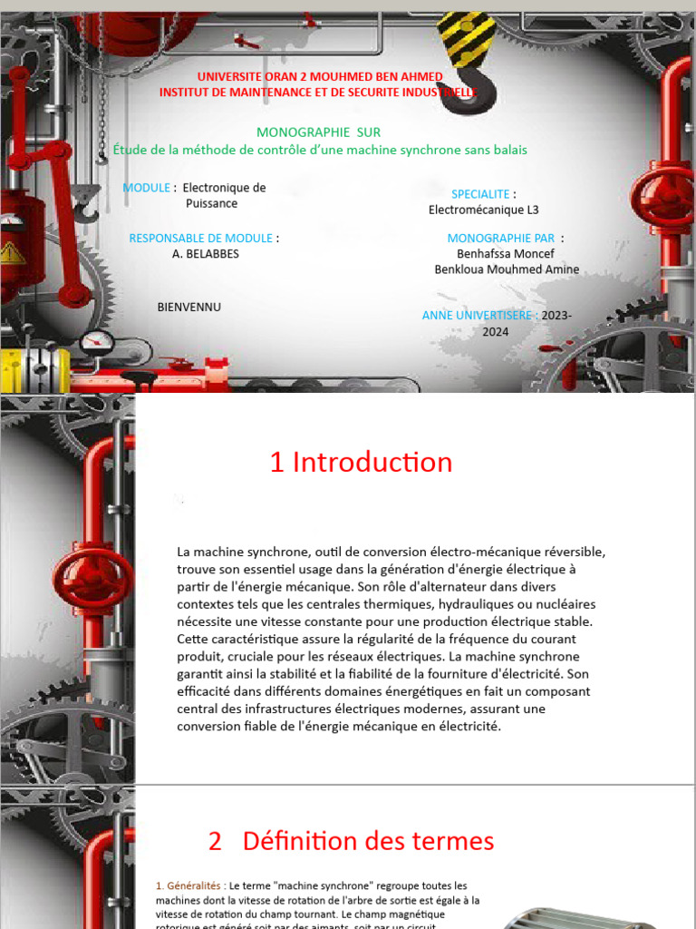 Contrôle des Machines Synchrones Sans Balais | PDF | Champ magnétique | Électrotechnique