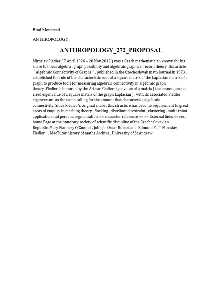 Anthropology 272 Proposal | PDF