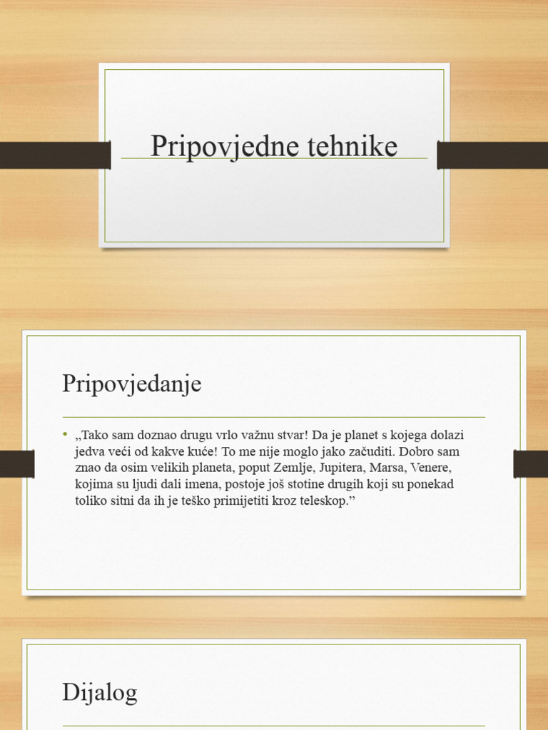 Pripovjedne Tehnike | PDF