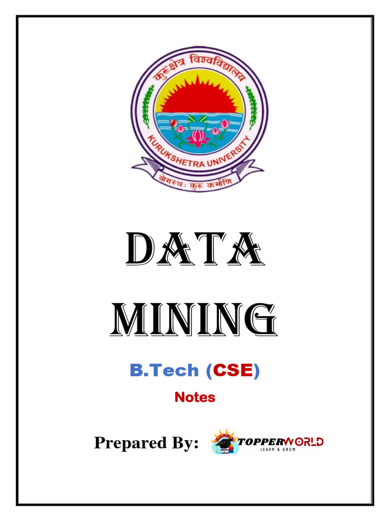 Data Mining Cse Kuk Notes | PDF | Science & Mathematics | Computers