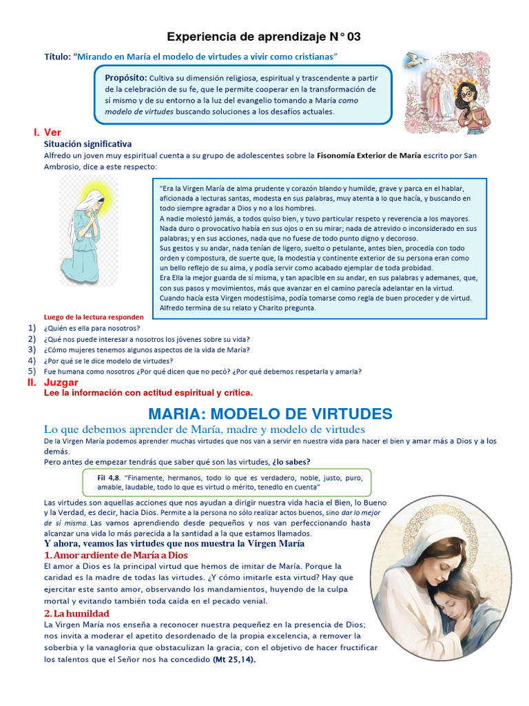 María, Modelo de Virtudes | PDF | María, madre de Jesús | Virtud