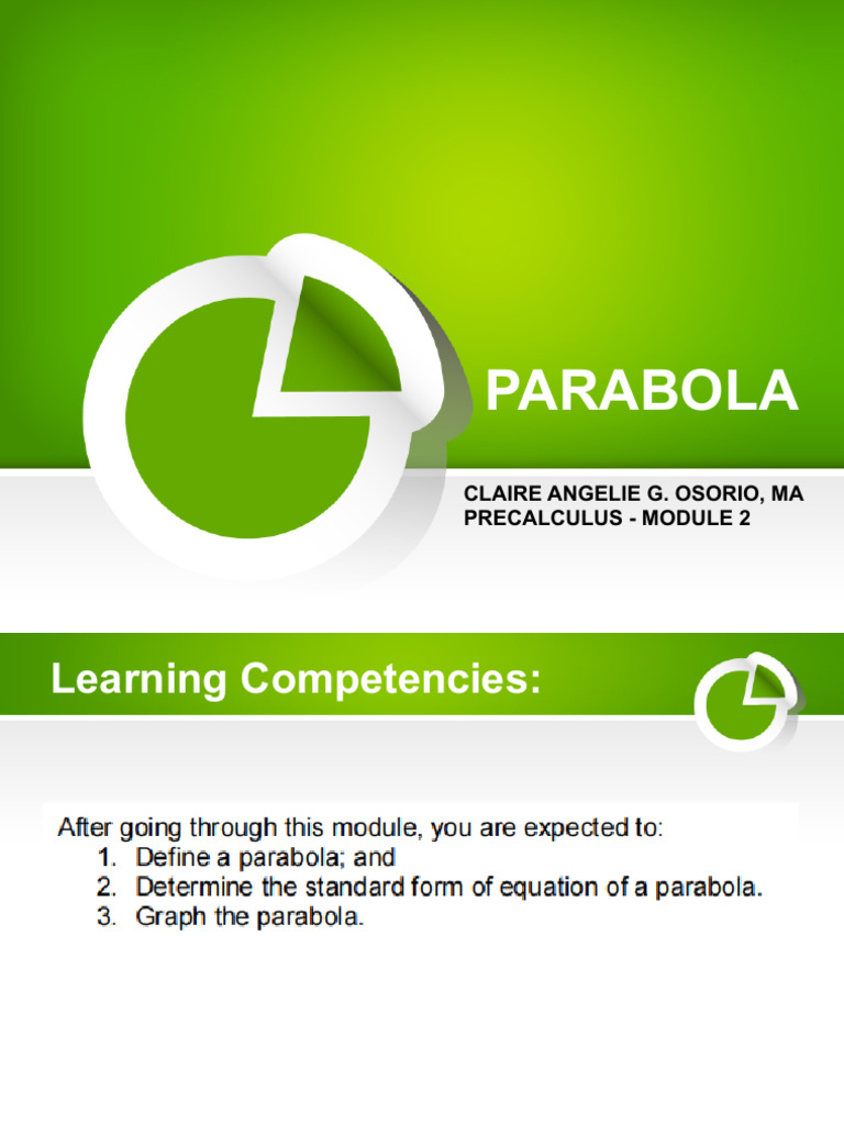 2 Parabola | PDF | Teaching Methods & Materials