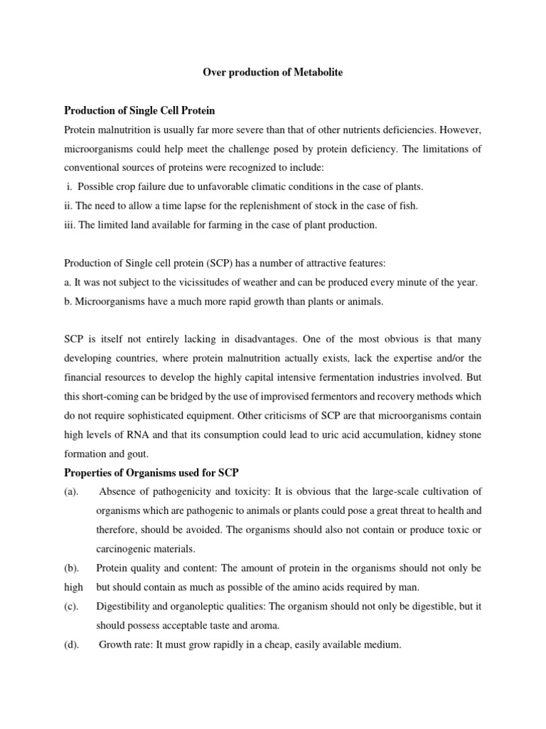 BCH - 412 Over Production of Metabolite | PDF | Ethanol | Fermentation