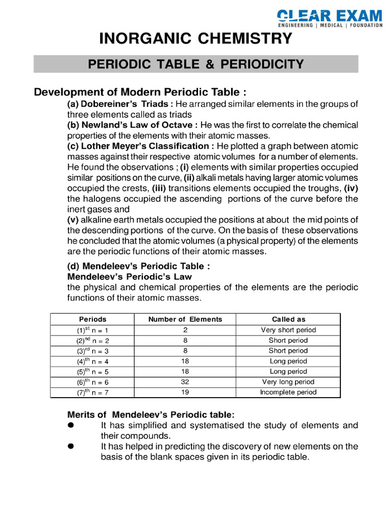 Periodic Table & Periodicity | PDF