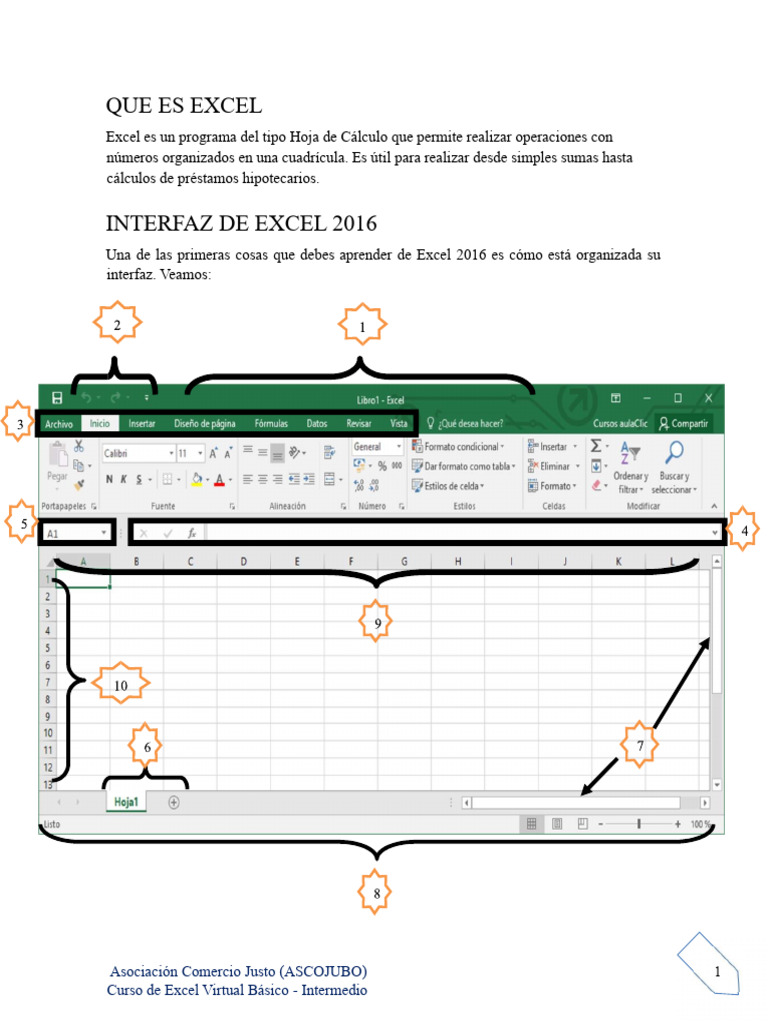1- Conceptos Basicos ASCOJUBO | PDF | Microsoft Excel | Hoja de cálculo