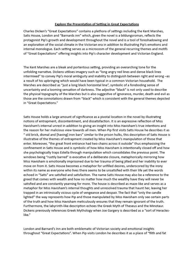 Explore The Presentation of Setting in Great Expectations | PDF | Great ...