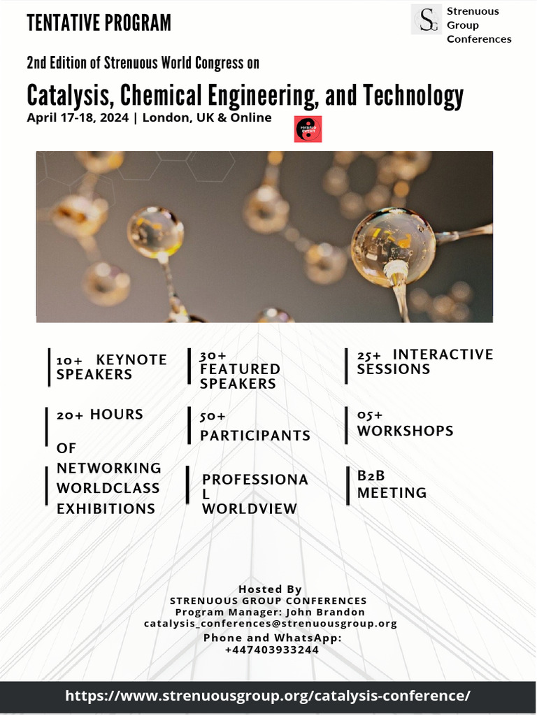 Tentative Program Catalysis Forum - 2024 PDF | PDF | Catalysis ...