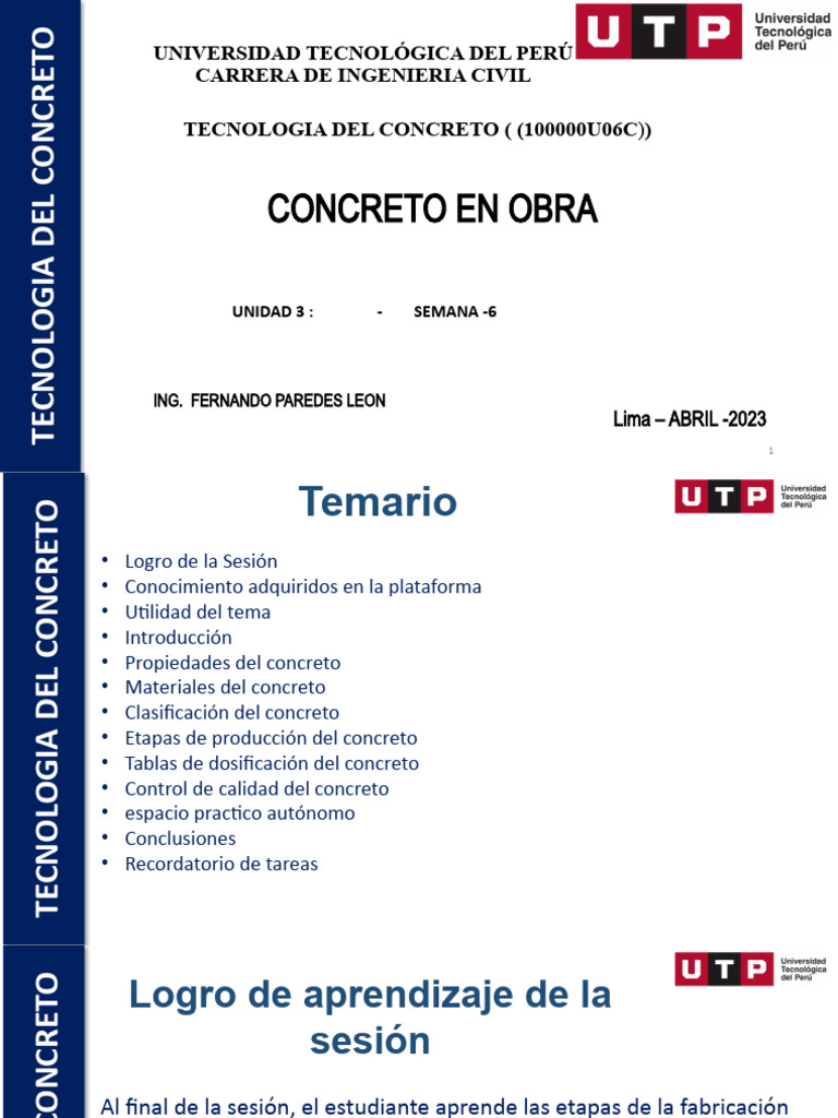 S06 S1 Concreto en Obra | PDF | Hormigón | Cemento