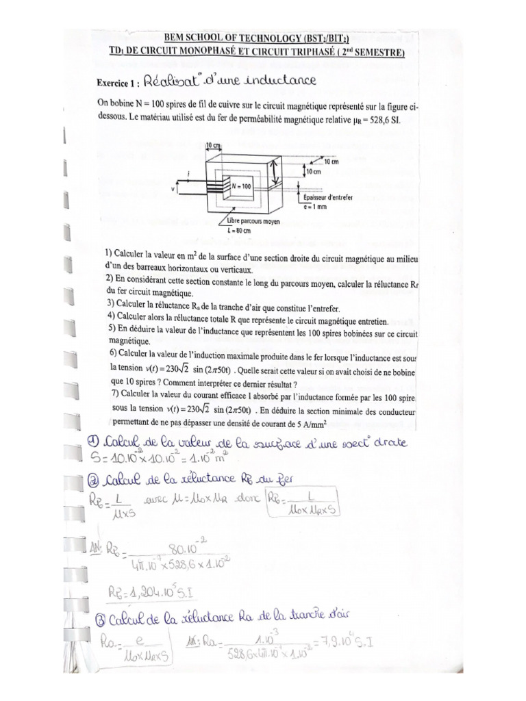 Td 1 transformateurs | PDF
