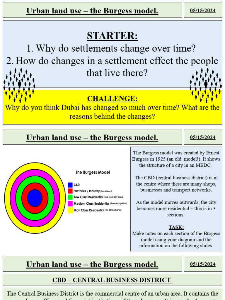 Burgess Model: Urban Land Use Zones | PDF | Suburb | Urban Planning