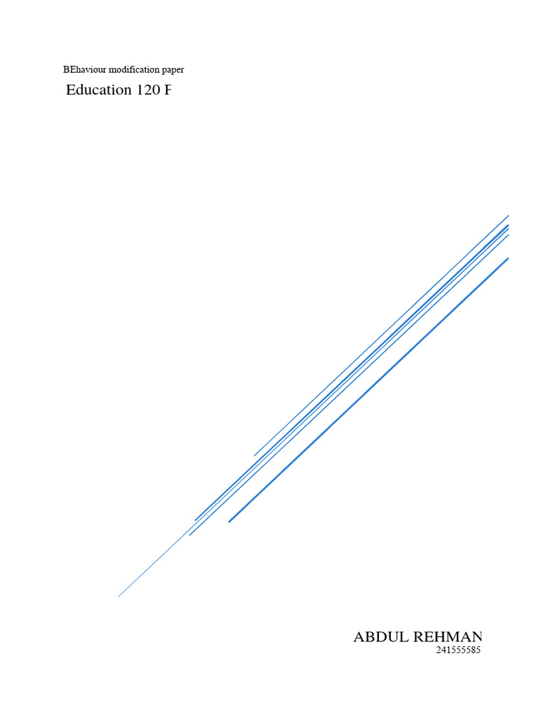 Behaviour Modification Paper EDU 120 | PDF | Reinforcement | Self Esteem
