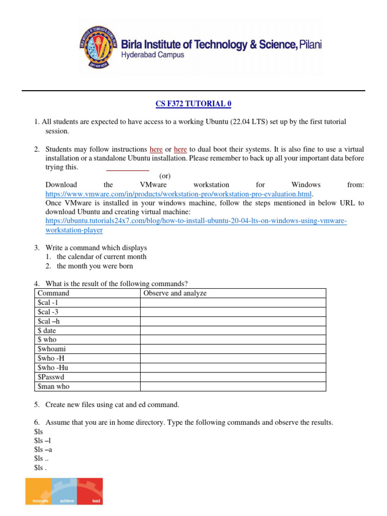 Tutorial 0 | PDF | Booting | Computer File