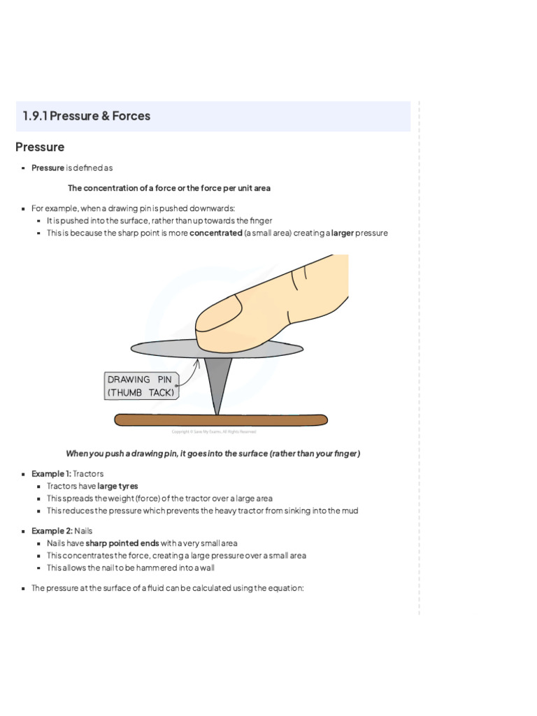 Chapter-13-Pressure Note | PDF | Science & Mathematics
