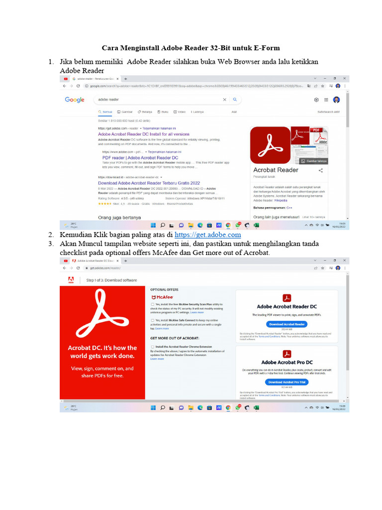 Cara Menginstall Adobe Acrobat Reader Dan Menonaktifkan Auto Update | PDF