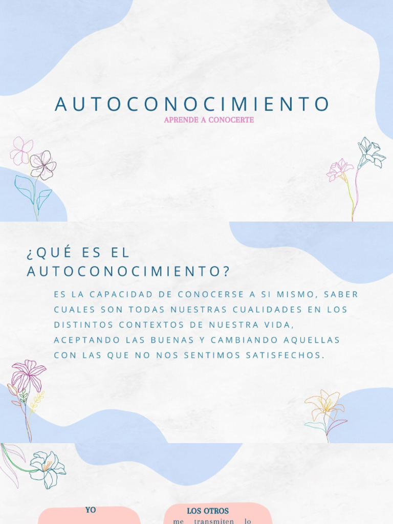 AUTOCONOCIMIENTO | PDF | Relaciones personales, crianza y desarrollo personal | Estilo de vida