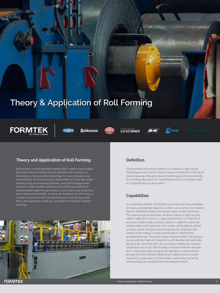 000 - EBK - Theory & Application of Roll Forming - Formtek - 2020 - v01 | PDF | Sheet Metal ...