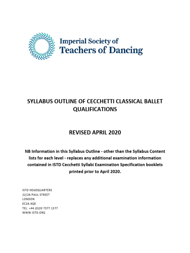 syllabus-outline-cecchetti-classical-ballet-aug-2020 | PDF | Dances ...