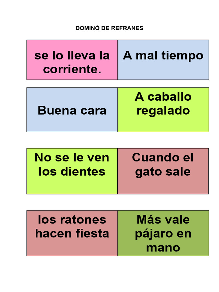 Domino Refranes | PDF