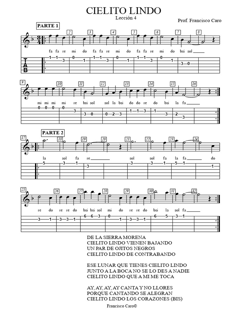 Lección 04 Cielito Lindo | PDF | Musica Popular | Musica en español