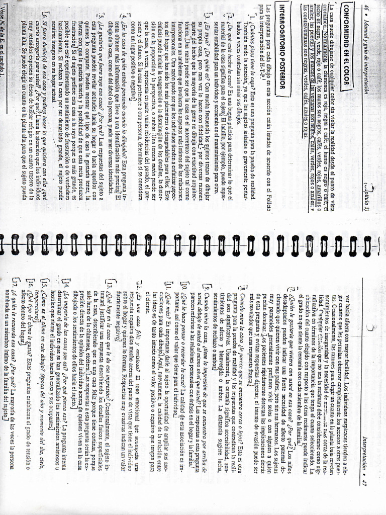 Buck y Warren Interpretación Cuestionario HTP | PDF