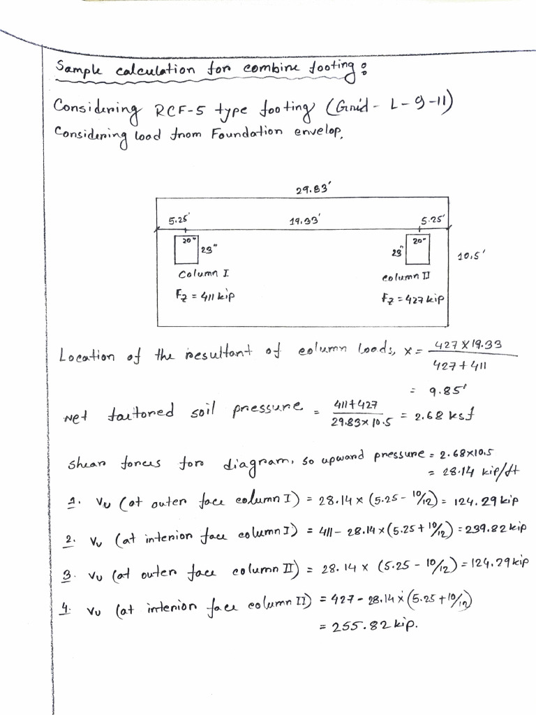 Flexure & Shear Check of Combined Footing | PDF